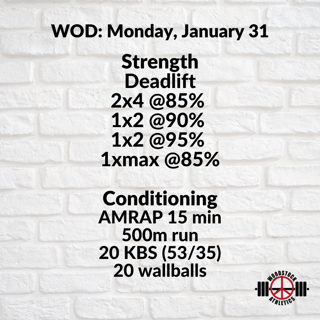 WOD: Monday, January 31 – woodstockathletics