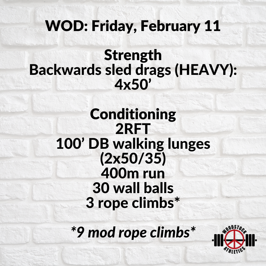 WOD: Friday, February 11 – woodstockathletics