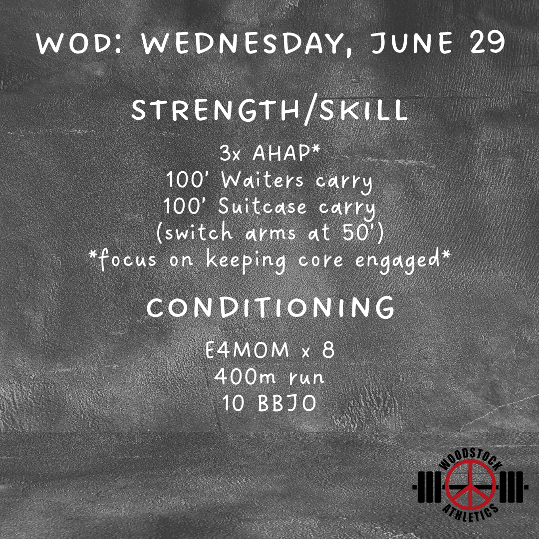 WOD: Wednesday, June 29 – woodstockathletics
