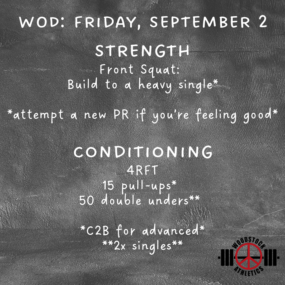 WOD: Friday, September 2 – woodstockathletics