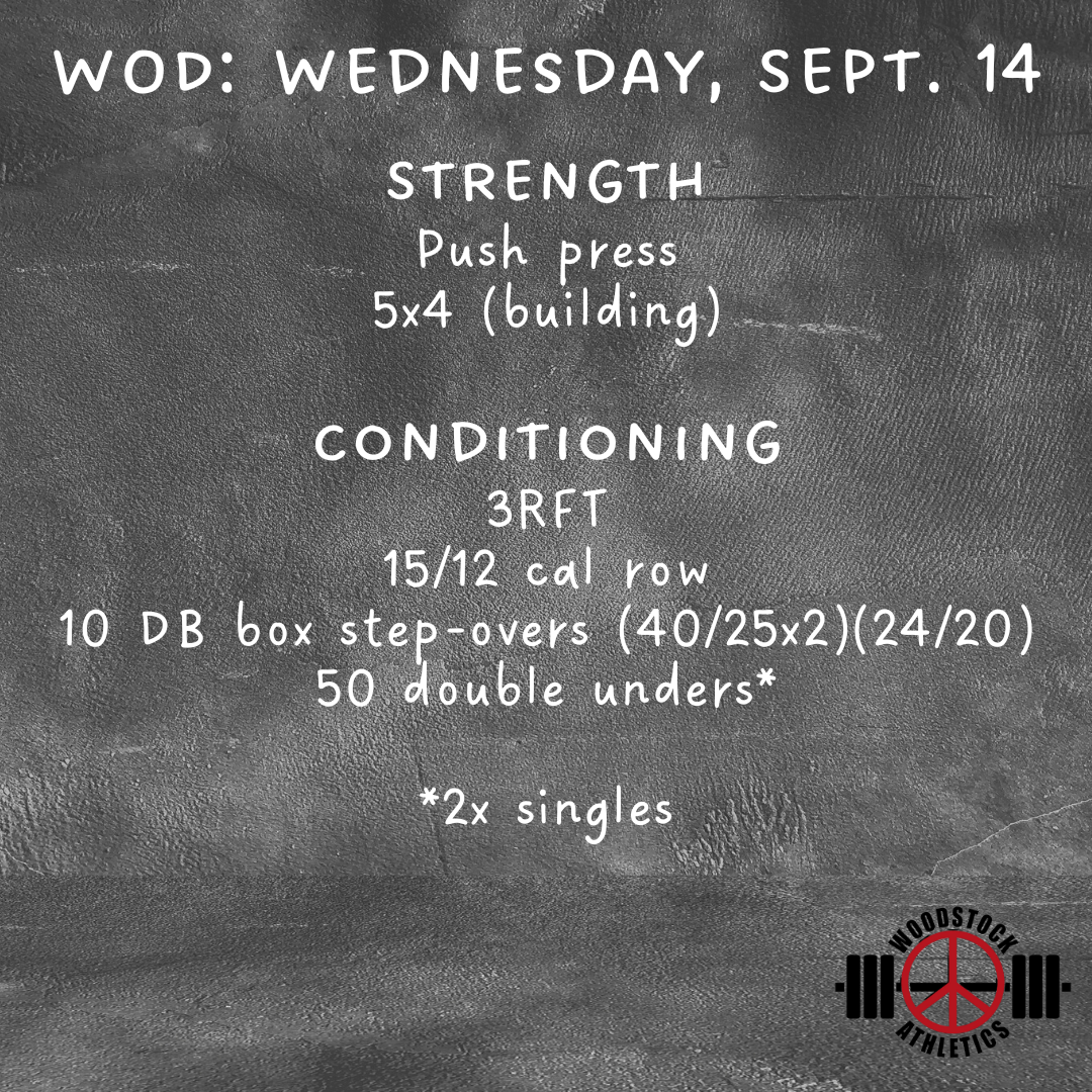 WOD: Wednesday, September 14 – woodstockathletics