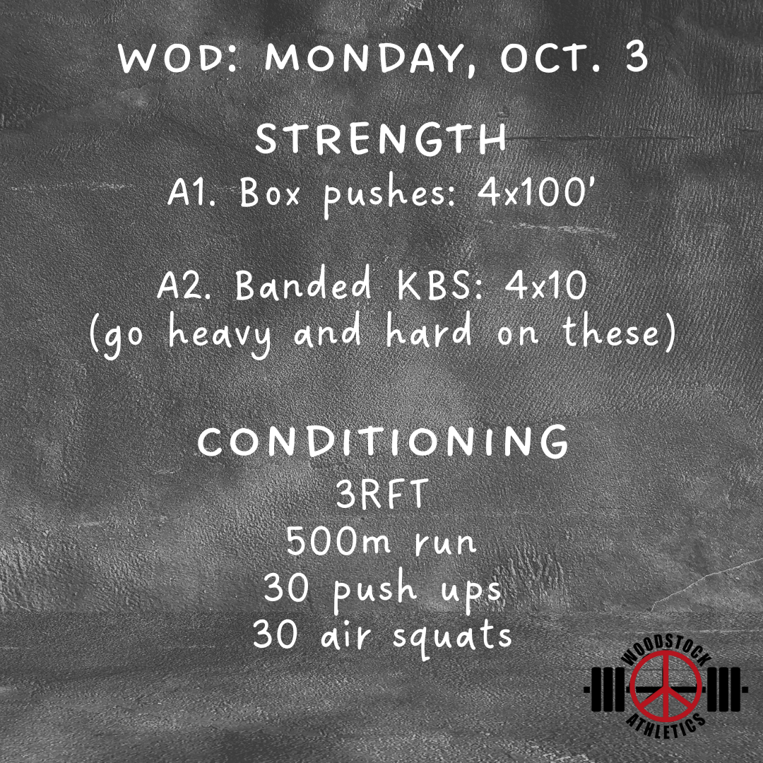 WOD: Monday, October 3 – woodstockathletics