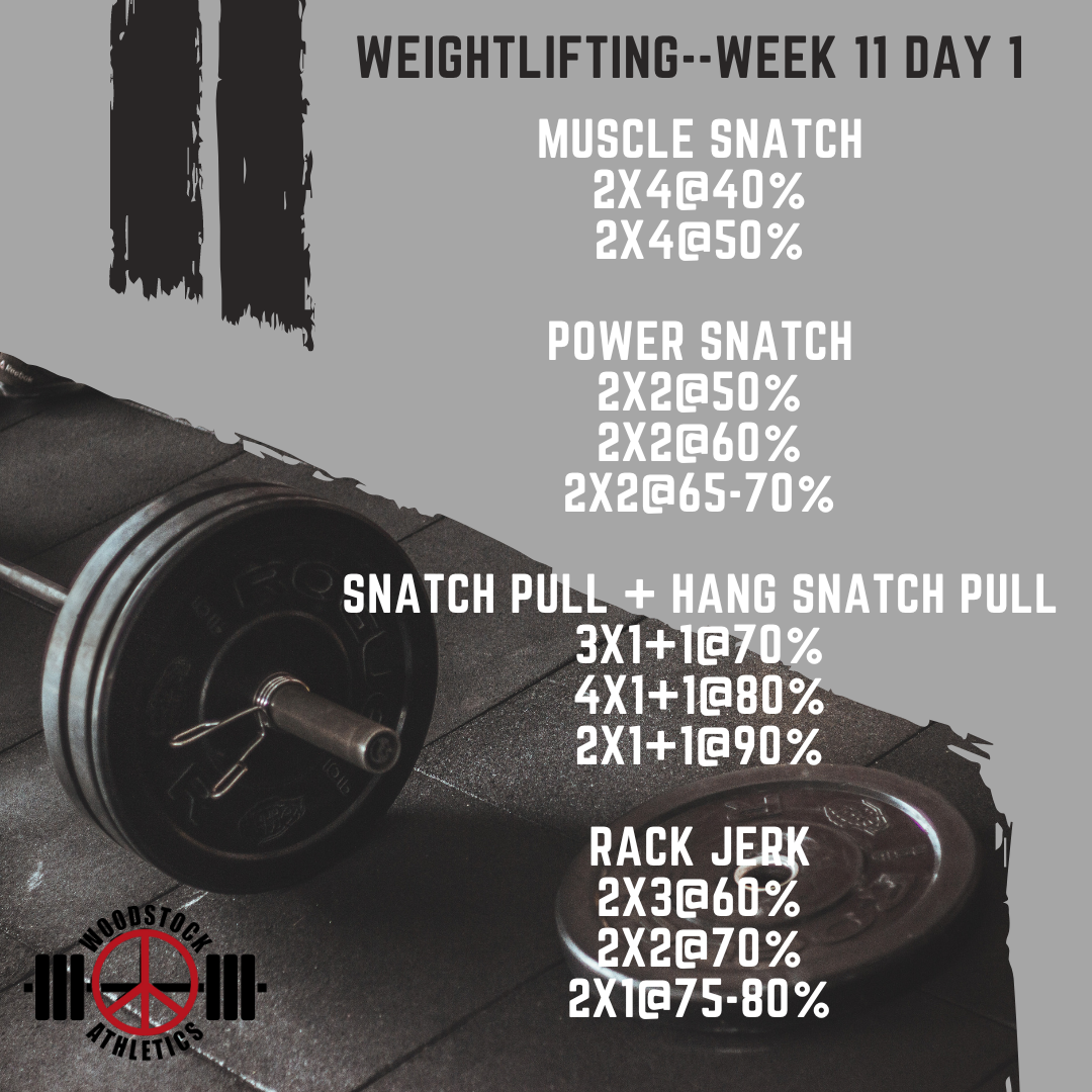 Barbell Club: Week 11, Day 1 – woodstockathletics