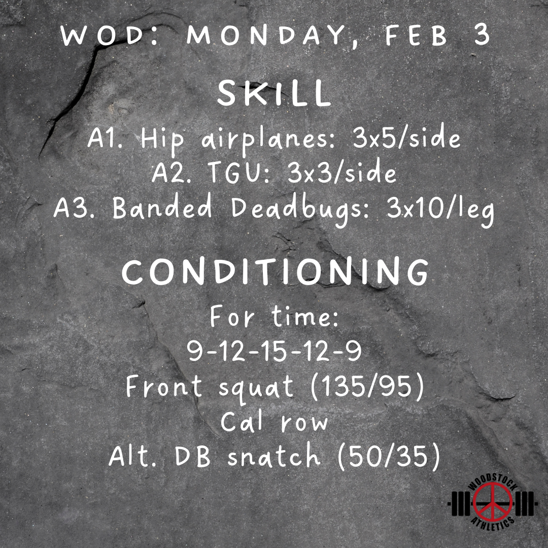 WOD: Monday, February 3 – woodstockathletics